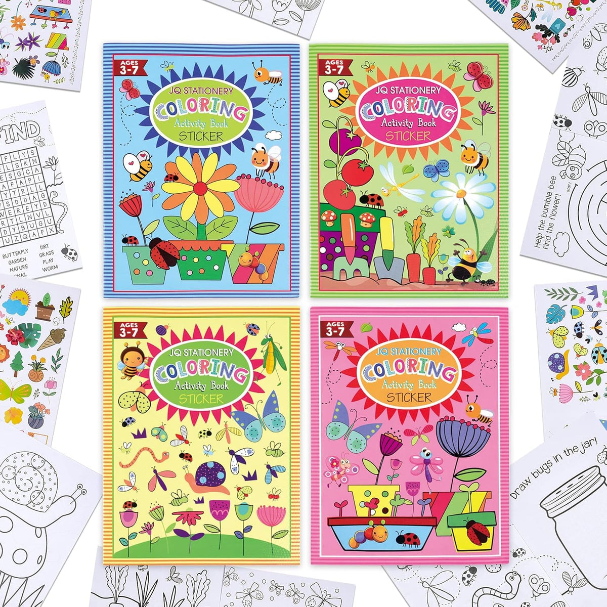 VIO® 4 Pack Sticker Coloring Activity Kids Boys Girls Ages 3 4 5 6 7 8 ...